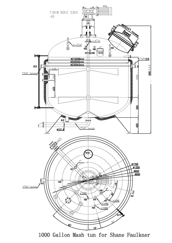 1000 Gallon Pro Series Stainless Mash Tun – Affordable Distillery Equipment