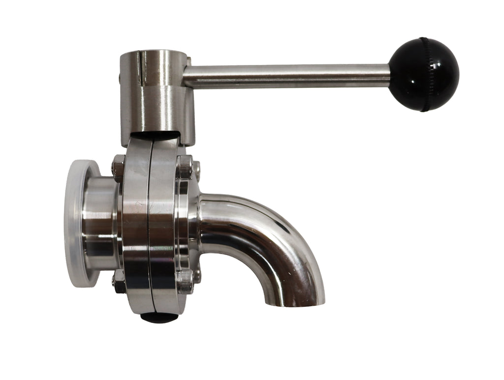 1.5" Tri Clamp Stainless Steel Butterfly Drain Valve – Affordable ...