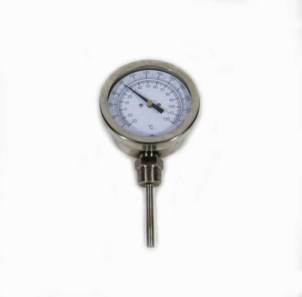 1/2" NPT Bottom Connect Thermometer 3" Dial, 3" probe 0° to 250°F Comm ...